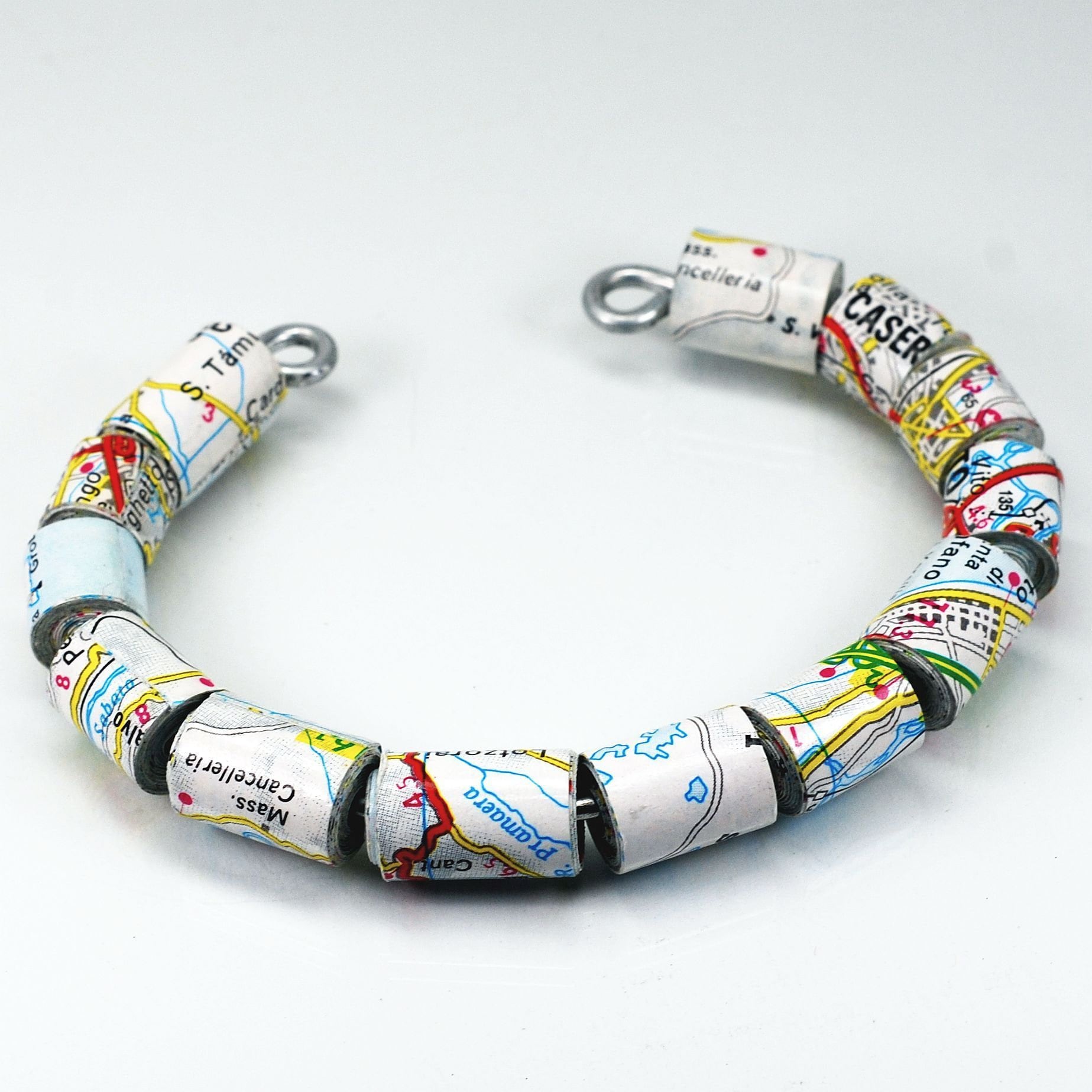 Italy Map Jewelry- Upcycled Italian Map Paper Bead Jewelry, Cuff ...