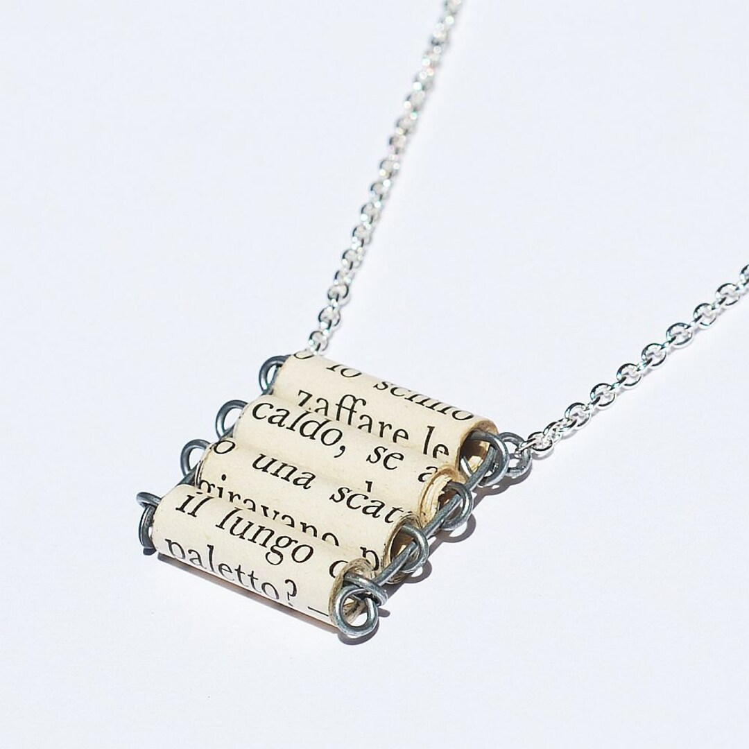 Paper Bead Jewelry- Italian Upcycled Paper Bead Necklace, Ladder ...
