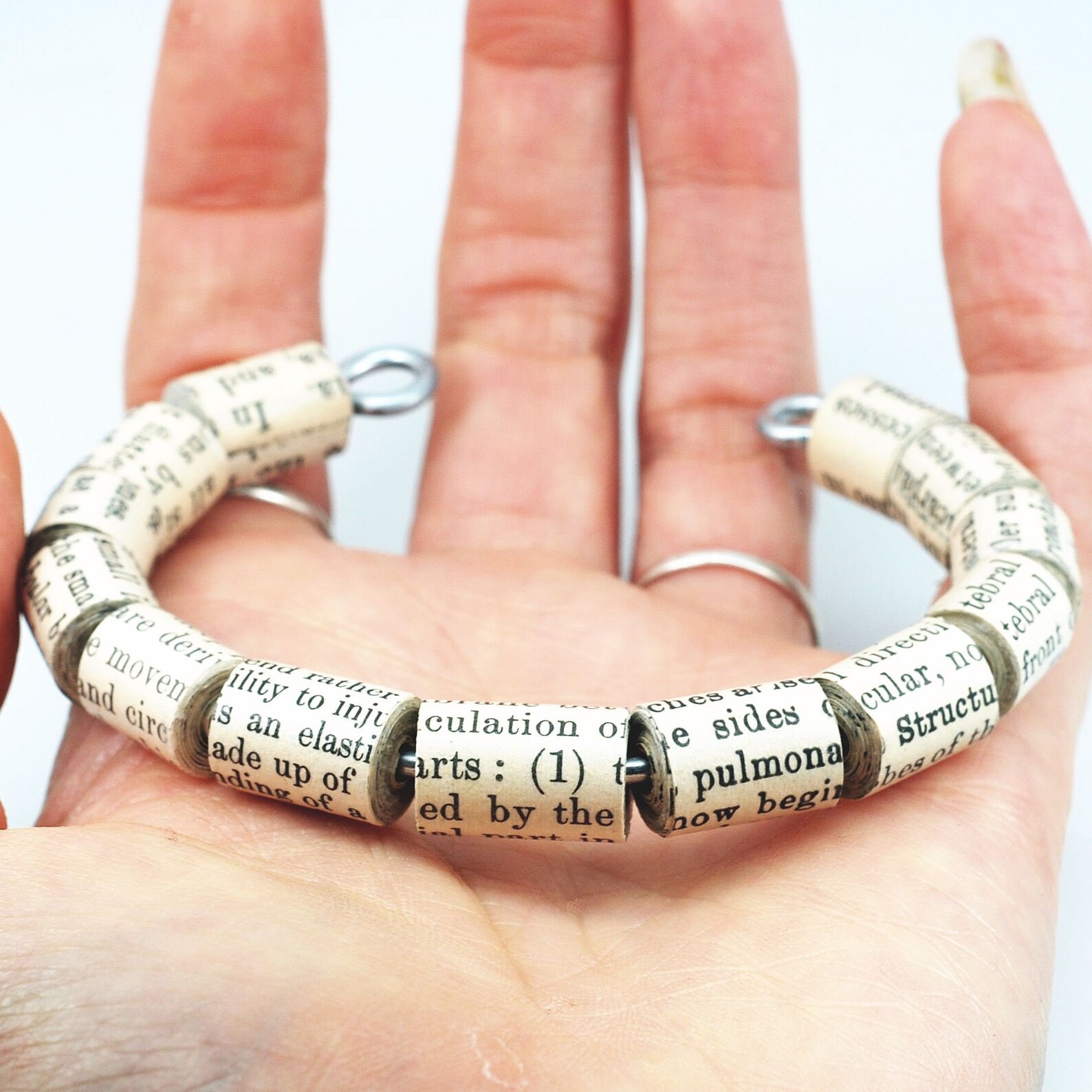 Gray's Anatomy Necklace Upcycled Medical Book Paper Bead - Etsy