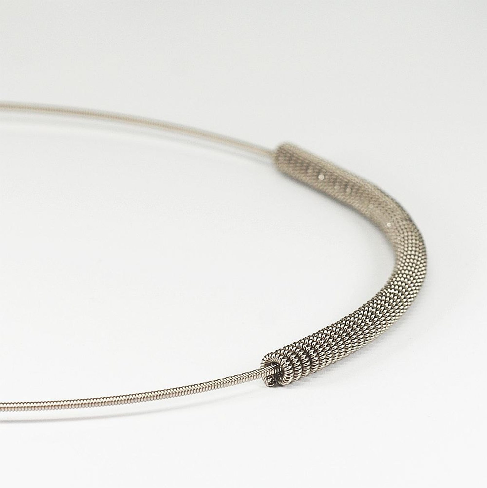 Guitar String Jewelry Minimal Necklace Silver Bar Necklace | Etsy