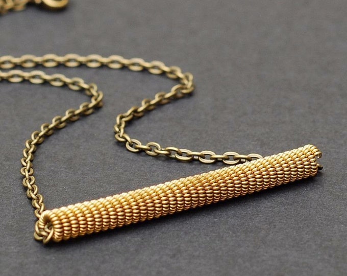 Guitar String Jewelry Modern Minimal Upcycled Brass Bar - Etsy