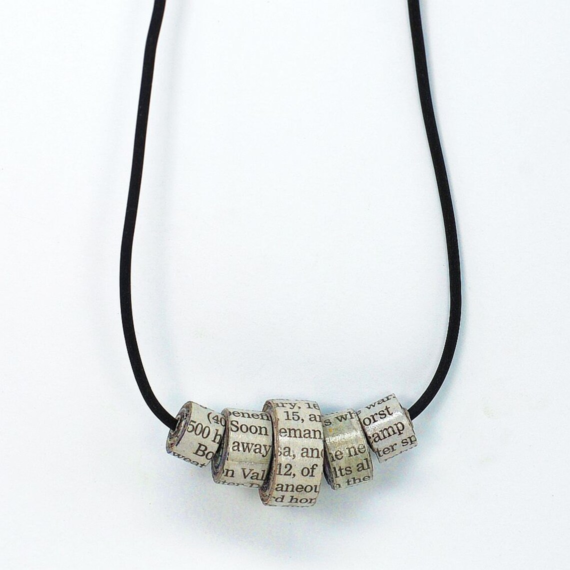 Paper Bead Jewelry Upcycled Newspaper Paper Bead Necklace - Etsy