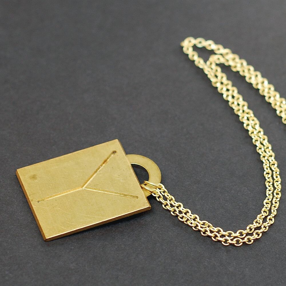 Y Initial Necklace Upcycled Brass Letter Y Necklace Initial | Etsy