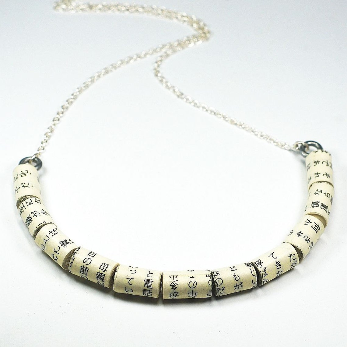 Japanese Jewelry Japanese Upcycled Paper Bead Necklace Asian - Etsy Israel