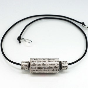 Paper Bead Necklace- Newspaper Jewelry, Word Jewelry, Upcycled Paper ...