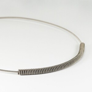 Guitar String Jewelry- Minimal Necklace, Silver Bar Necklace, Upcycled ...