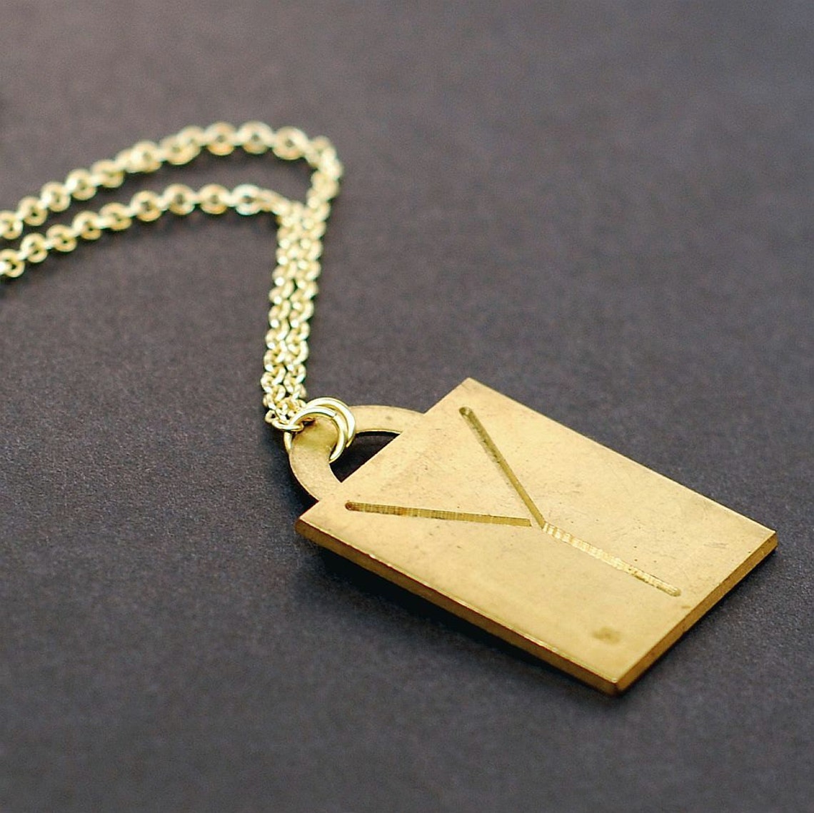 Y Initial Necklace Upcycled Brass Letter Y Necklace Initial | Etsy