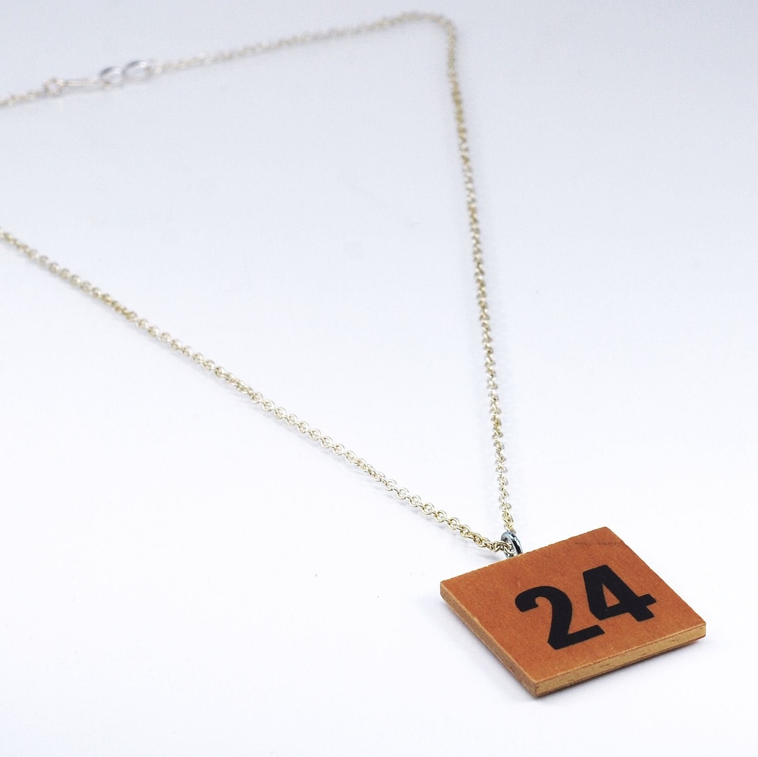 Number 24 Necklace- Upcycled Wood, Fifteen Pendant, 24th Birthday Gift ...