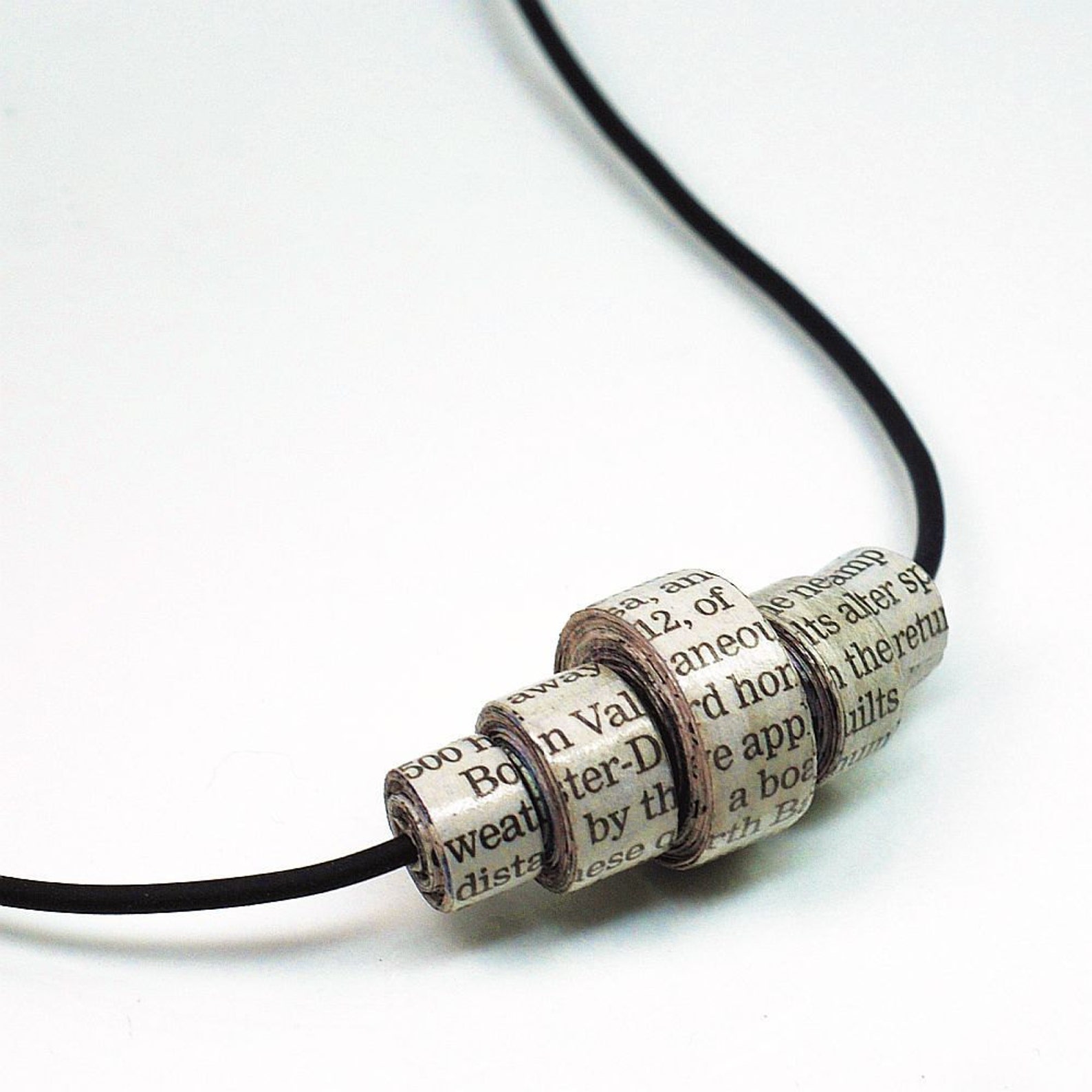 Paper Bead Jewelry Upcycled Newspaper Paper Bead Necklace - Etsy