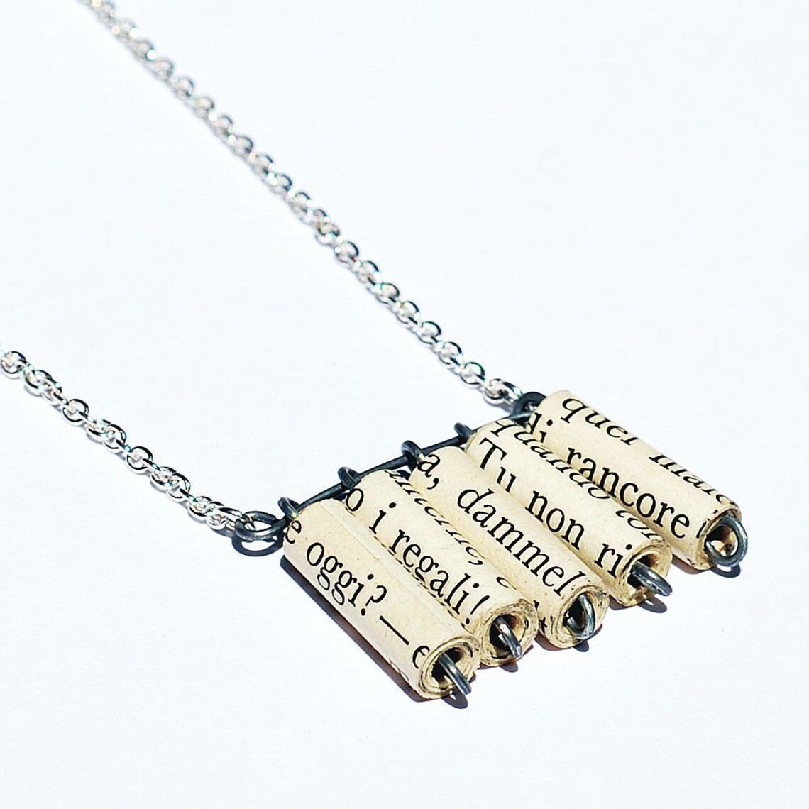 Italian Upcycled Paper Bead Necklace- Paper Jewelry, Italian Teacher ...