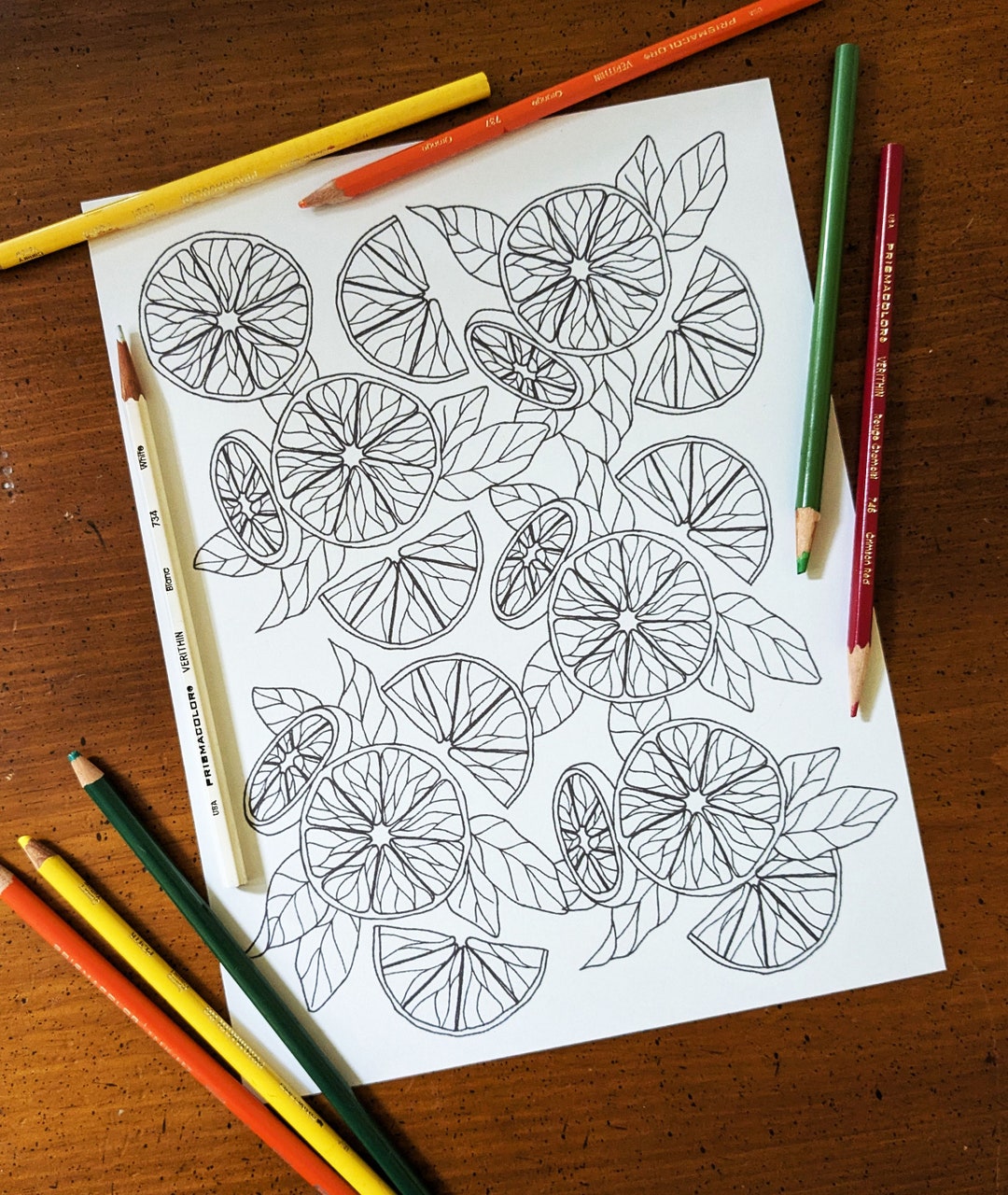 Printable Adult Coloring Book Page / Lemons Coloring Download Page ...