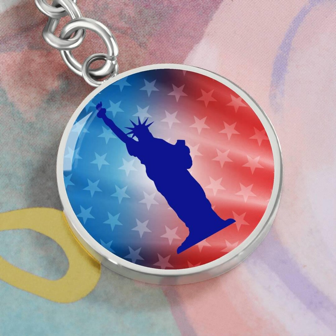 Patriotic American Red White and Blue Statue of Liberty Custom ...