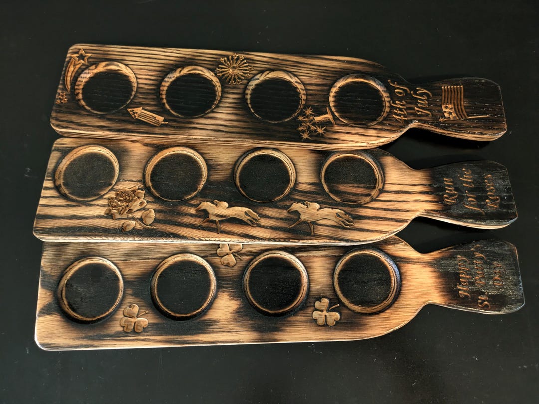 Bourbon Whiskey Flight Boards, Holiday, Oak Charred - Etsy