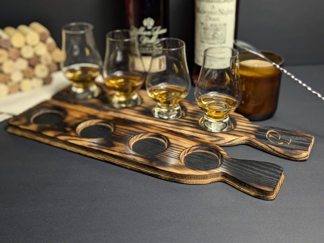 Bourbon Whiskey Flight Boards, Three Styles, Oak Charred - Etsy