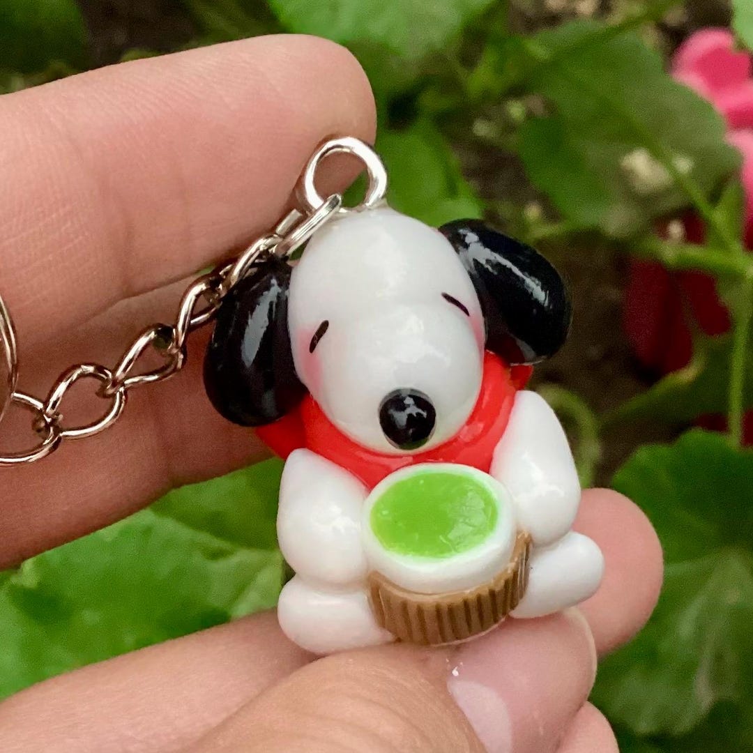 Matcha Snoopy - Handmade Keychain - Etsy