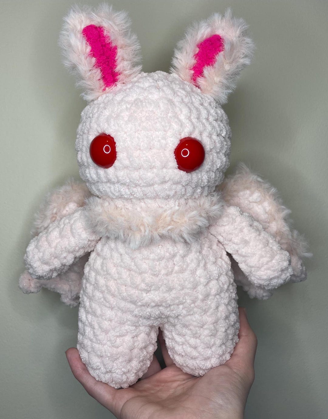 Mothman Plushie (pink) | Mothman Amigurumi | Crochet Mothman Plush - Etsy