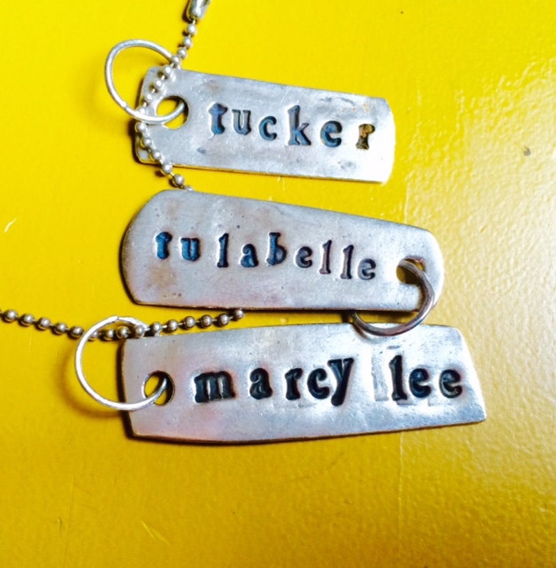 Silver Name Pendants/dog Tags - Etsy