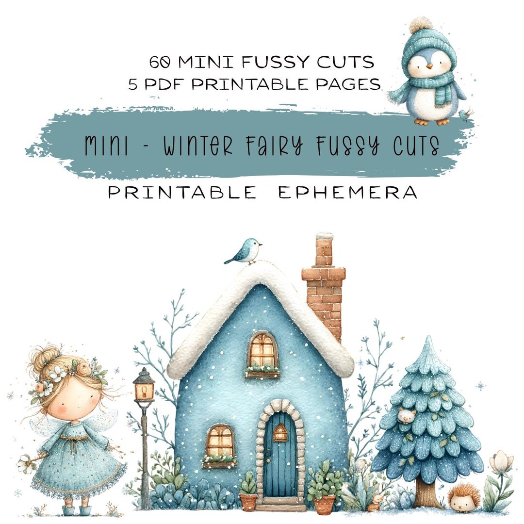 Mini Winter Fairy Fussy Cuts, Junk Journal Ephemera: Collage Sheets ...