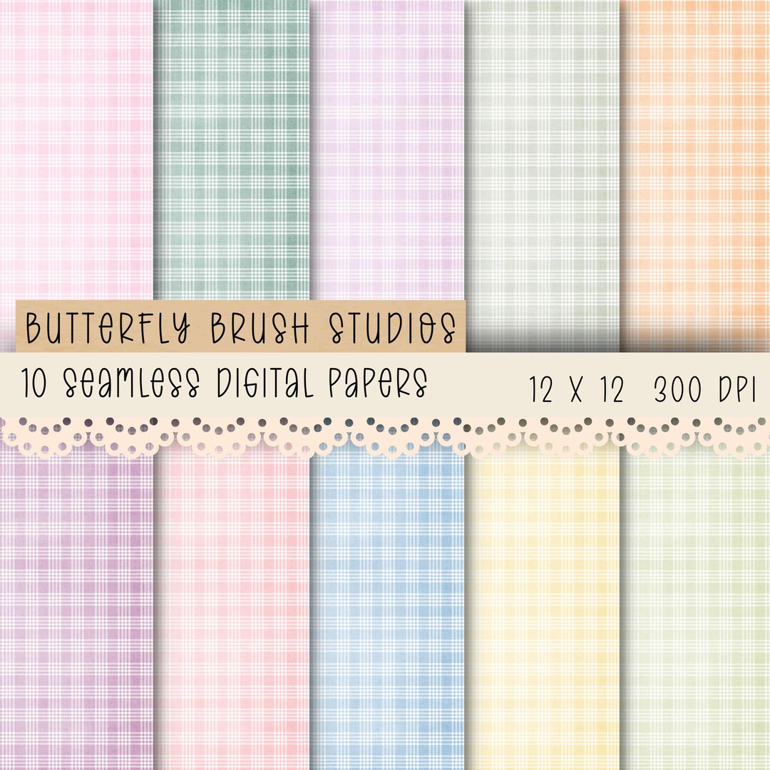 Printable Pastel Gingham Digital Paper, Scrapbook Supply, DIY Craft ...