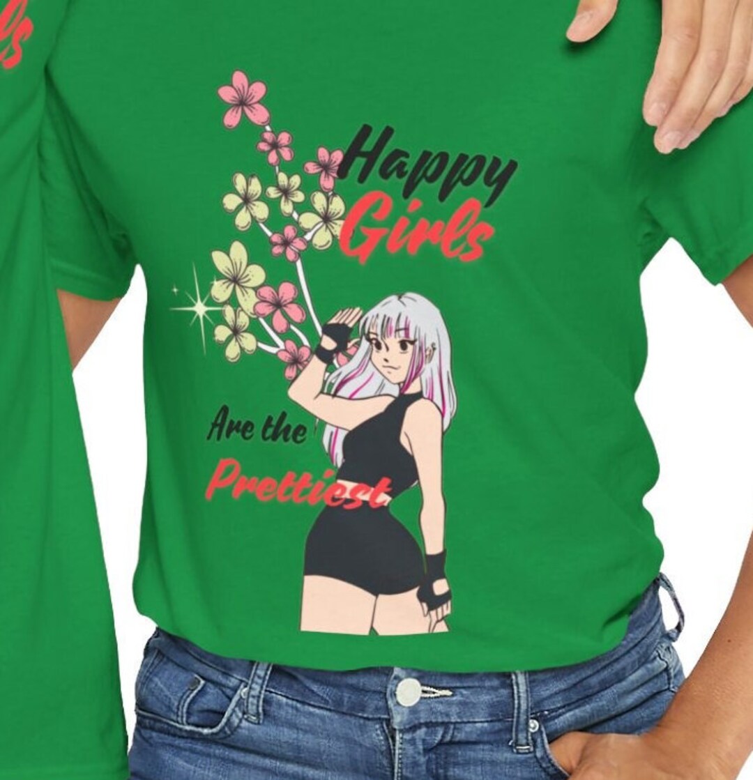 Happy Girls Are the Prettiest T-shirt Floral Cartoon Design Tee Secret ...