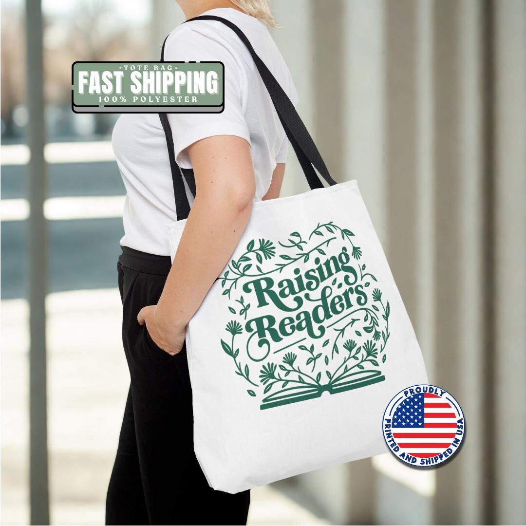 Raising Readers Tote Bag: Bookworm Gift, Teacher Appreciation - Etsy