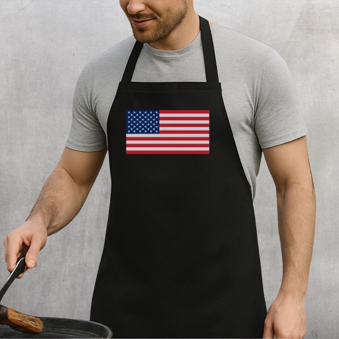 USA Flag BBQ Apron, Patriotic Grill Chef Gift - Etsy