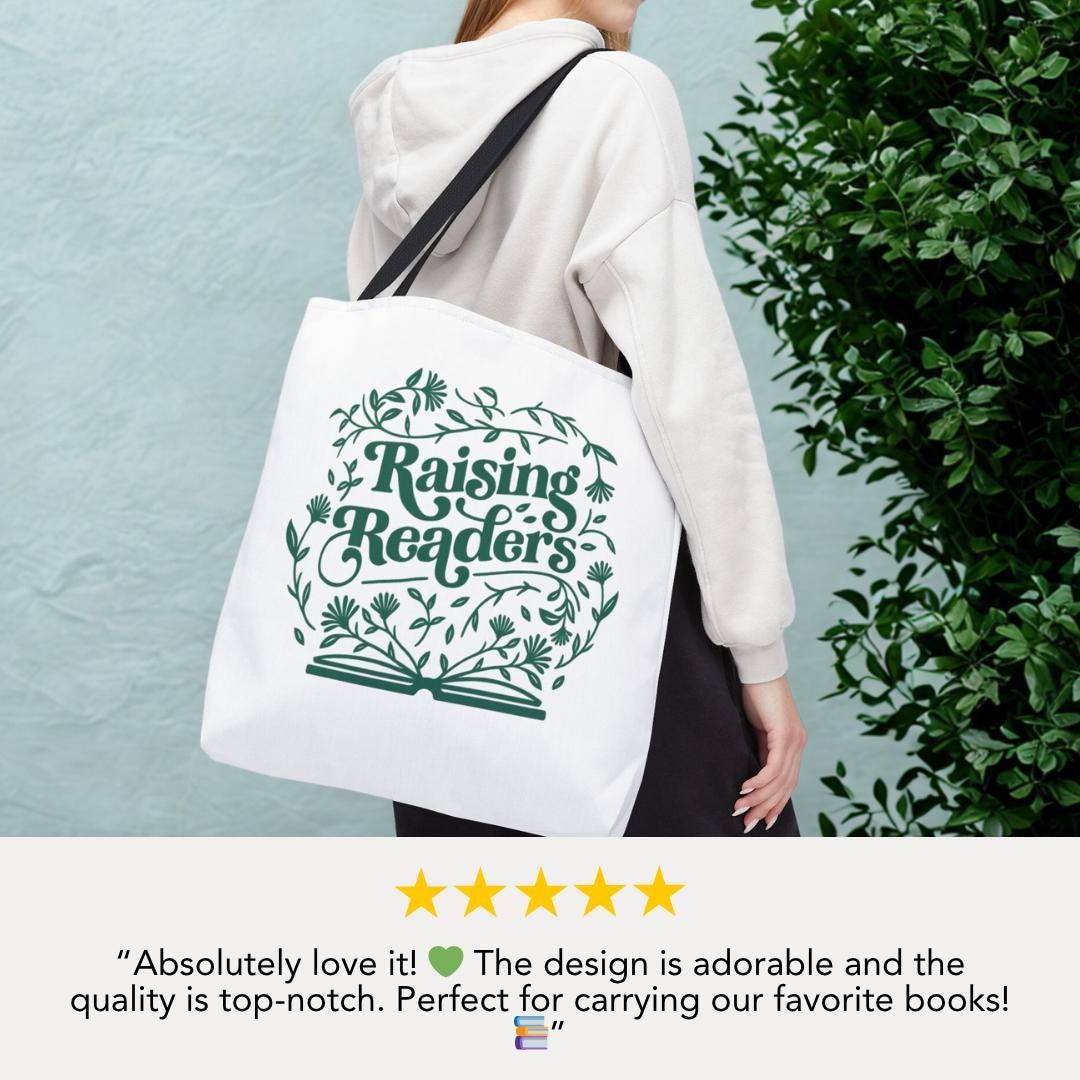 Raising Readers Tote Bag: Bookworm Gift, Teacher Appreciation - Etsy