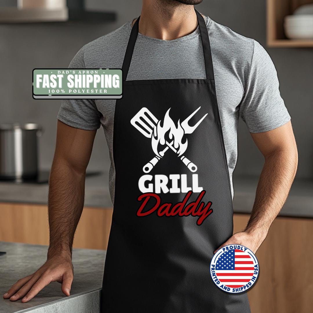 Personalized Grill Daddy Apron Custom Dad or Grandpa Gift for Dad or ...