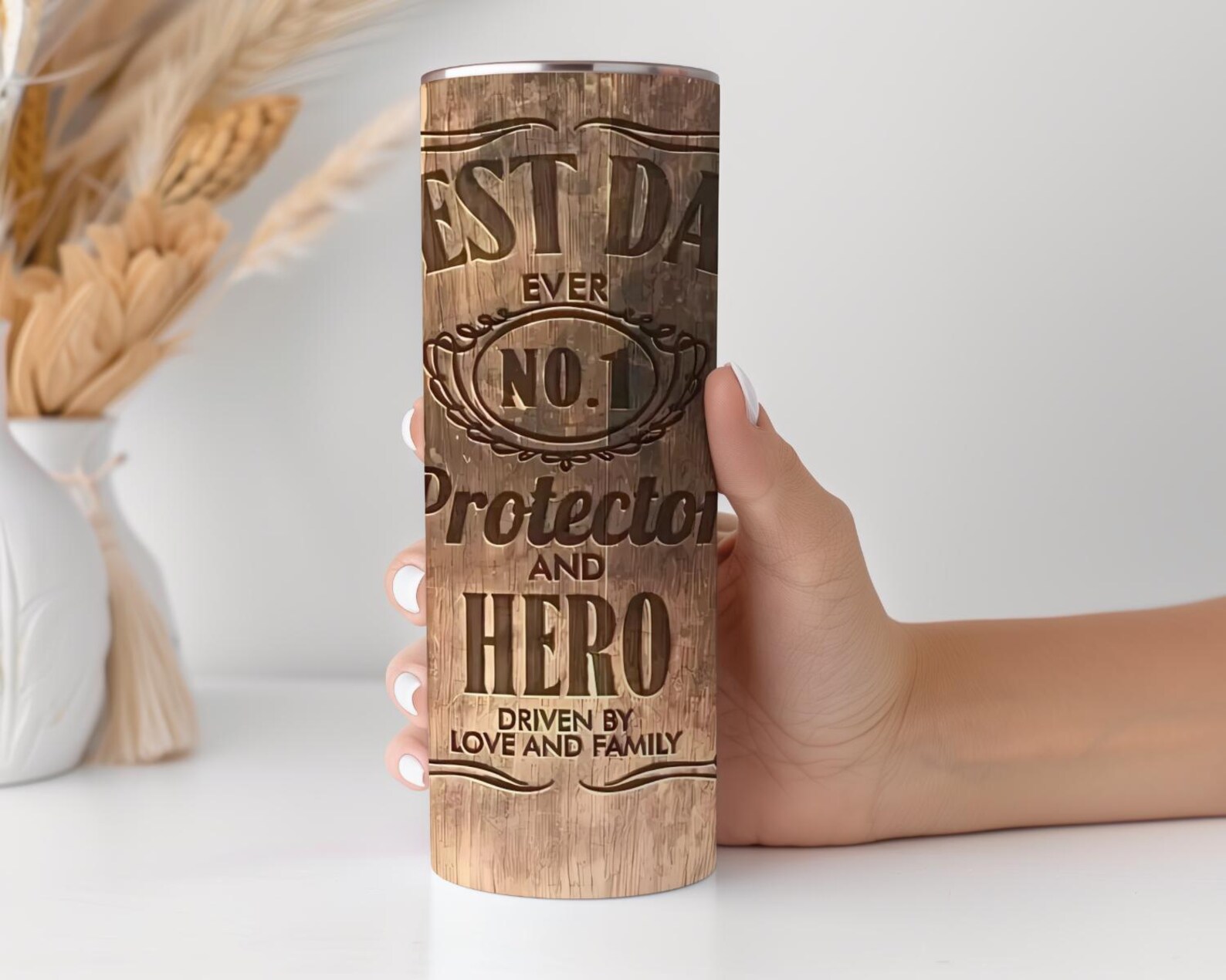 Best Dad Tumbler 20oz Skinny Tumbler With Straw Cute Dad Gift Father's ...