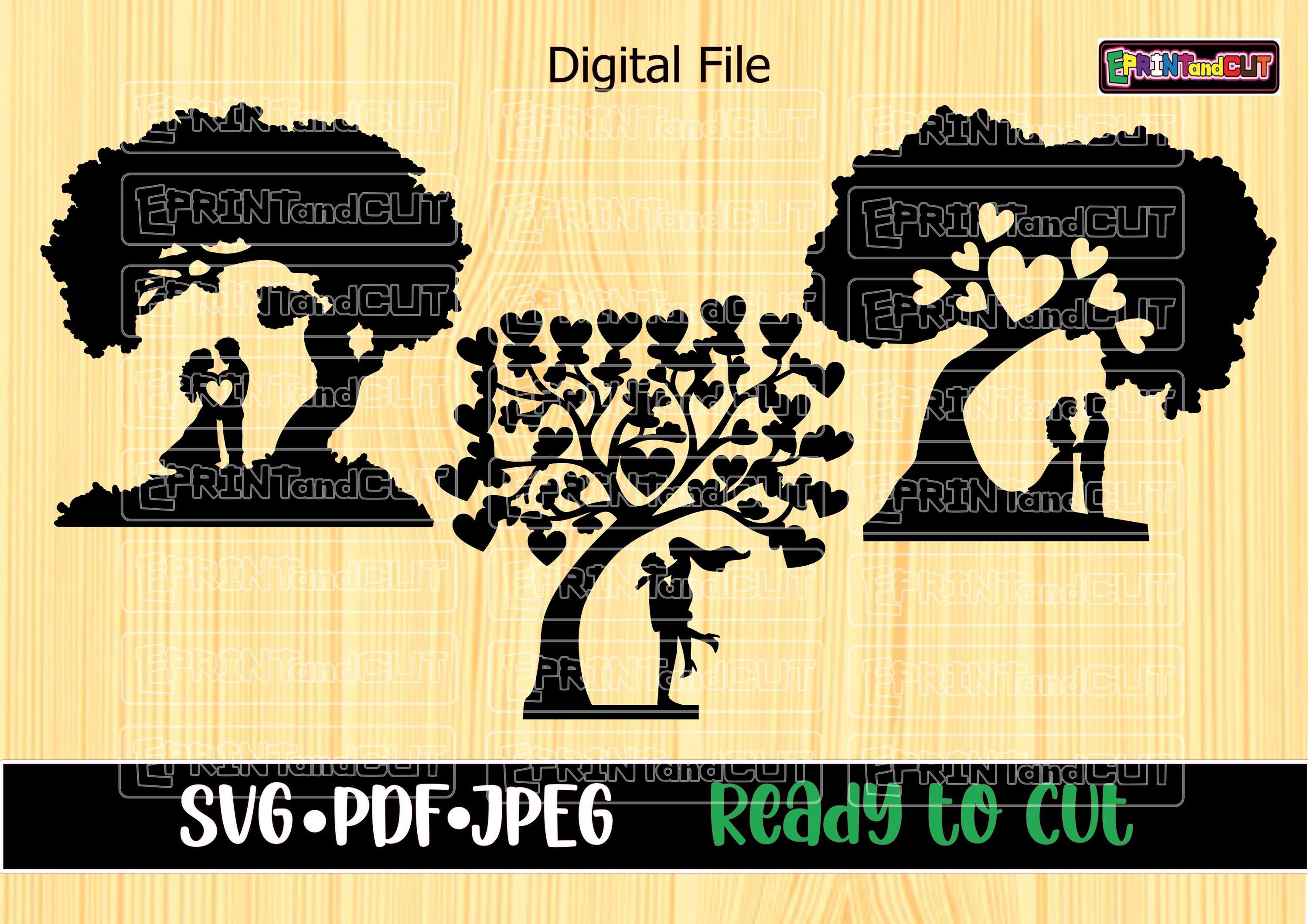 Couple Under Tree, Tree Couple SVG, Love Tree, 3 Unique Design, Cake ...