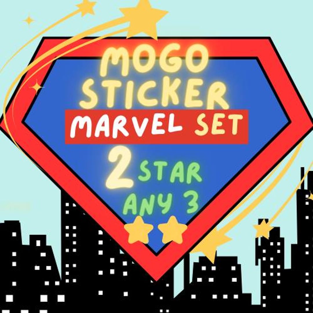 Mogo Stickers 2 Star 3 Piece, Mono Go Stickers, Marvel Set - Etsy