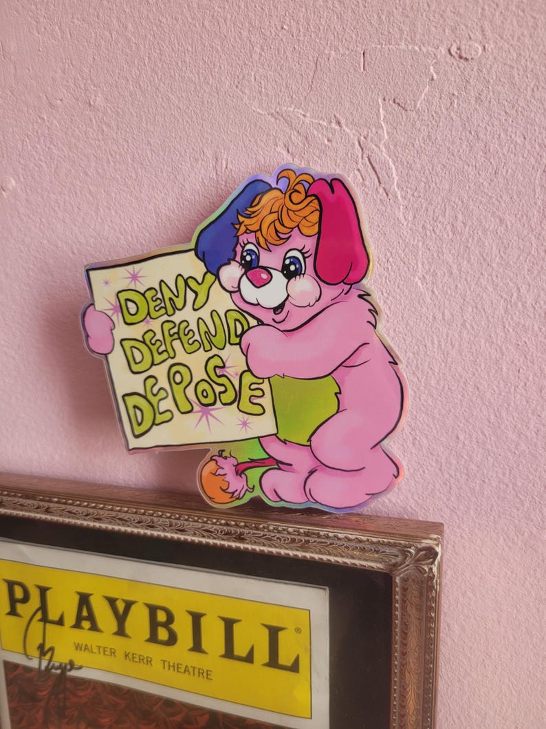 Popple 80s Cartoon Deny Defend Depose 4" Holographic Waterproof Vinyl ...