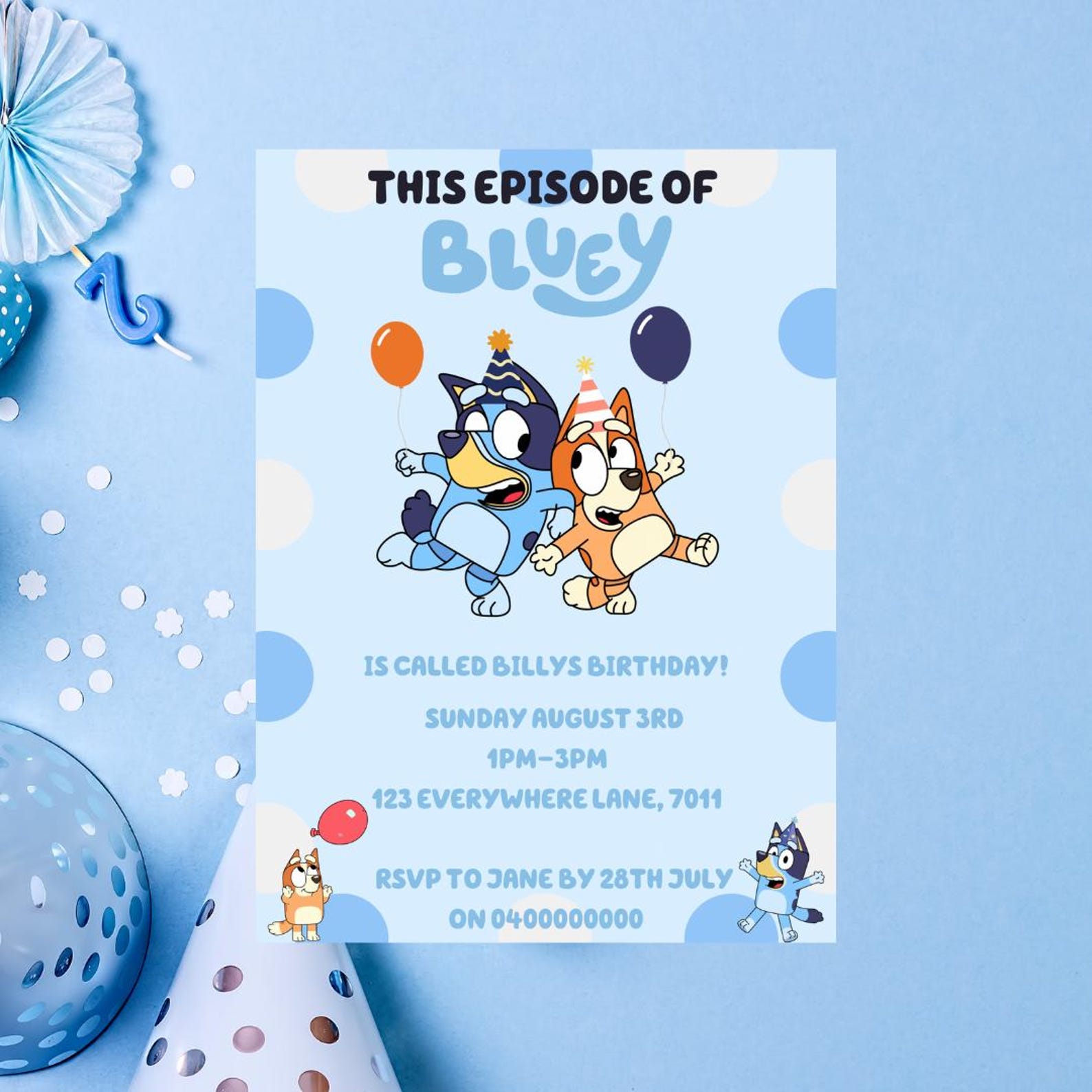 Bluey Birthday Invitation Girl Bluey Birthday Invitation, Bluey ...