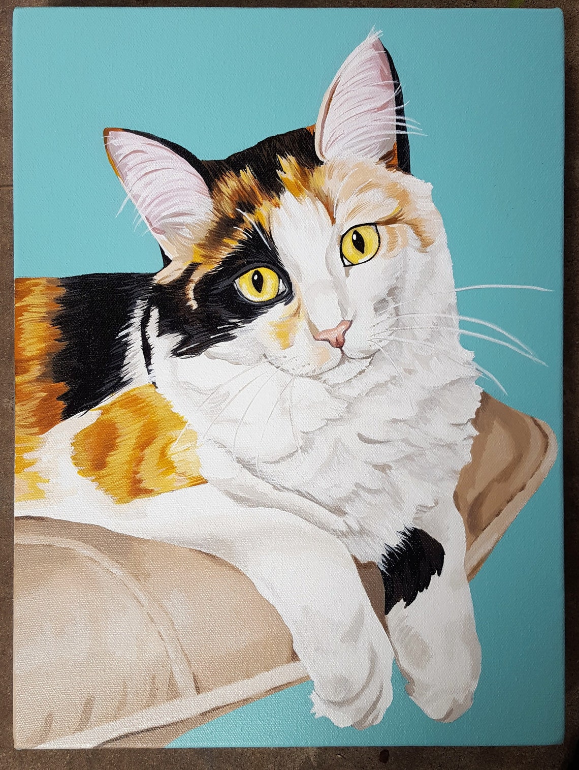 Real Painting Custom Pet Portrait Art From Photo 8x10 Acrylic on Canvas ...