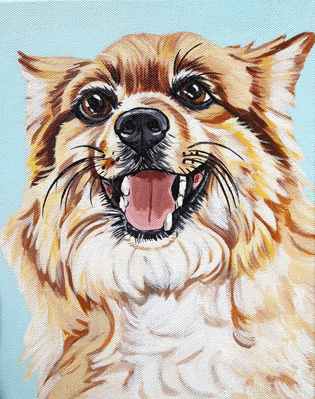 Real Painting Custom Pet Portrait Art From Photo 8x10 Acrylic on Canvas ...