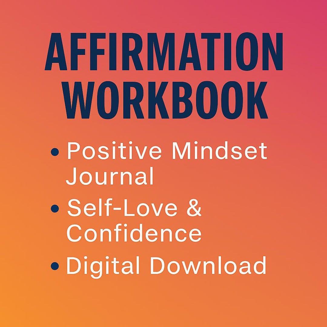 Digital Download | Affirmation Workbook Printable | Positive Mindset ...