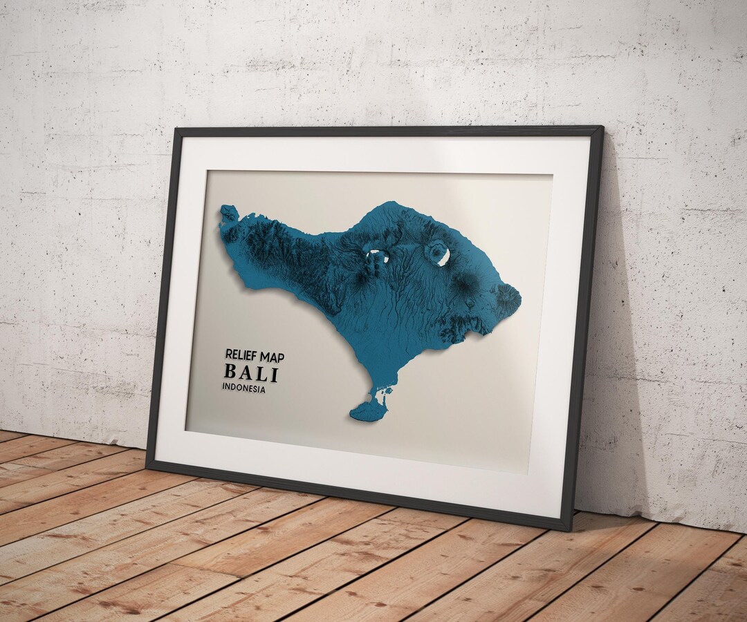 Bali Island Relief Map Poster Bali Print Bali Poster Island Map Poster ...