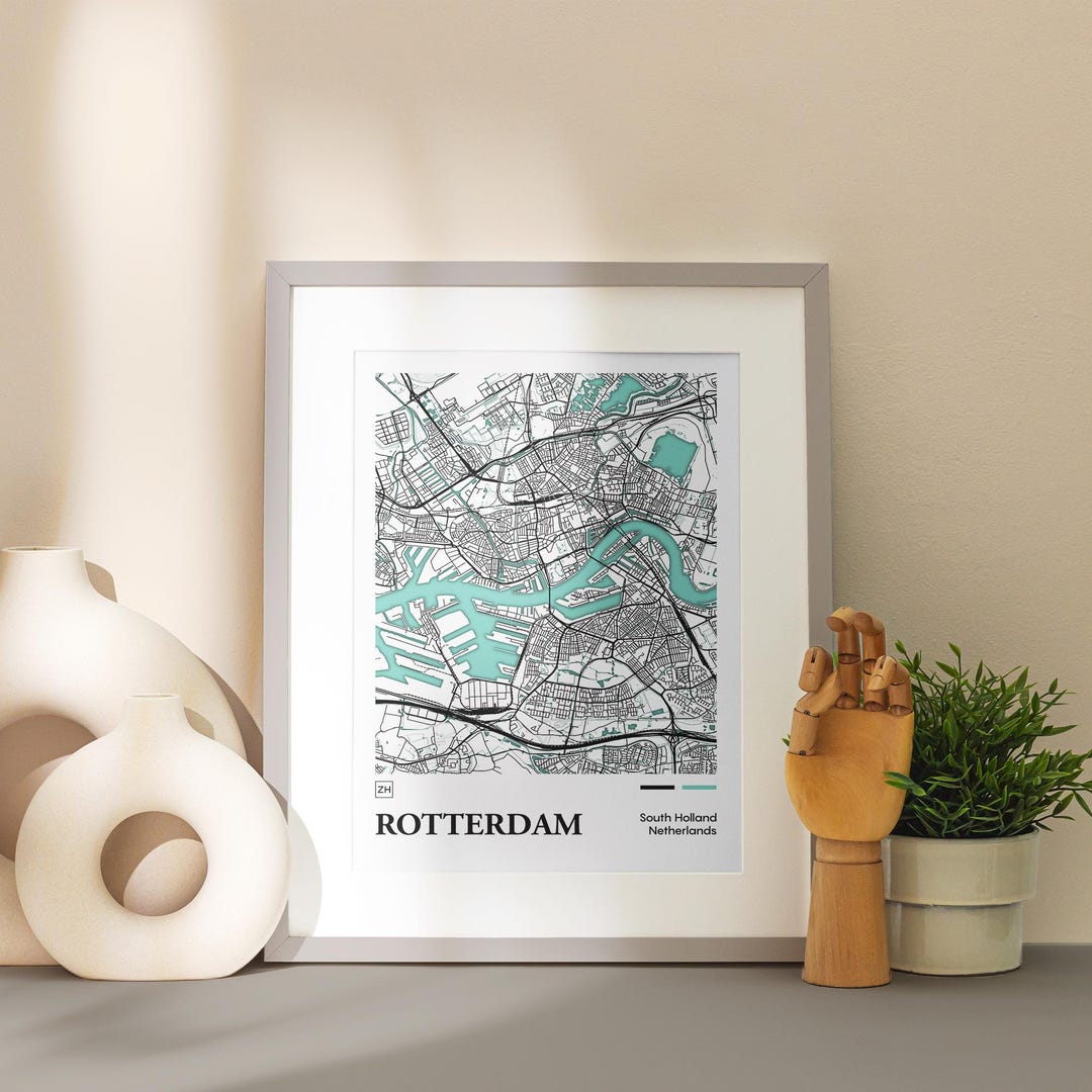 Rotterdam Map Poster, City Map Print Digital Download, Perfect Gift for ...