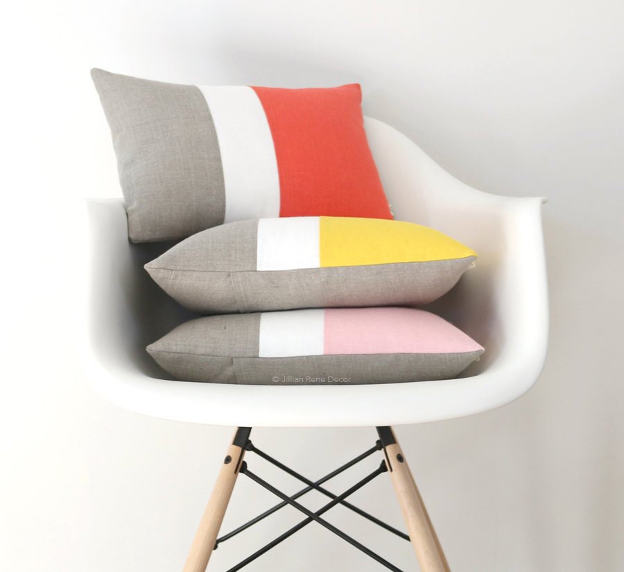 Summer Colorblock Pillow Covers Modern Decorative Pillows | Etsy