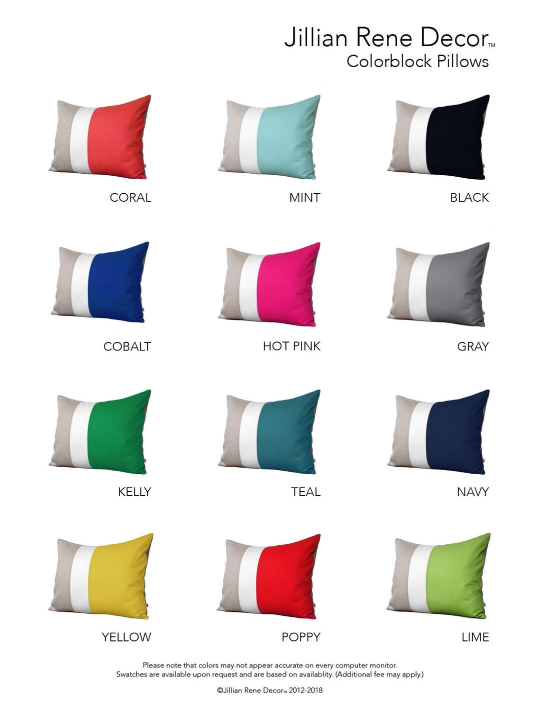 Custom 16x20 Color Block Pillow in Cream and Natural Linen by ...