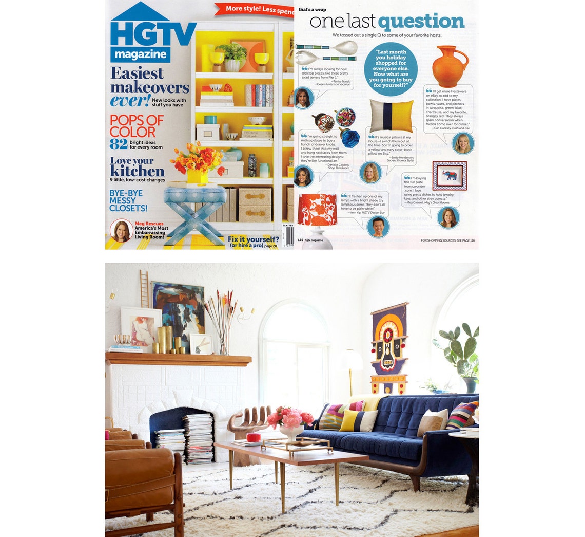 As Seen in HGTV Magazine Color Block Pillow Cover in Mustard - Etsy