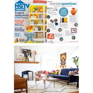 As Seen in HGTV Magazine - Color Block Pillow Cover in Mustard Yellow ...