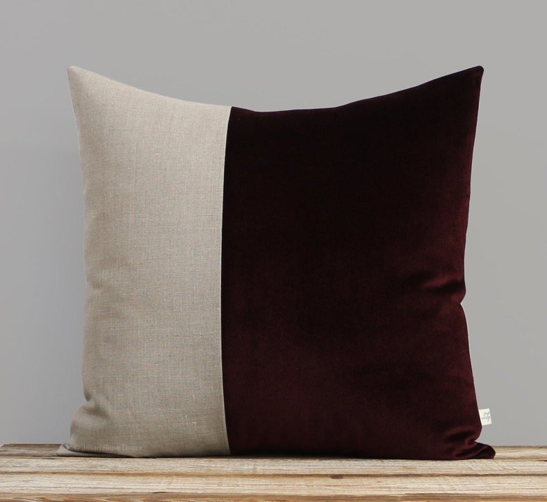 CUSTOM Velvet Colorblock Pillow Cover by Jillianrenedecor, Modern Fall ...