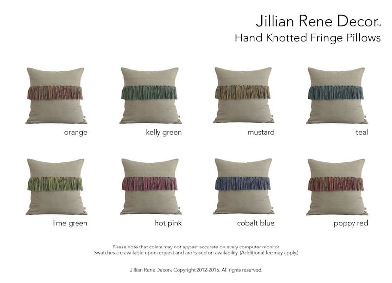 CUSTOM Fringe Pillow Cover in Natural Linen Hand Knotted | Etsy