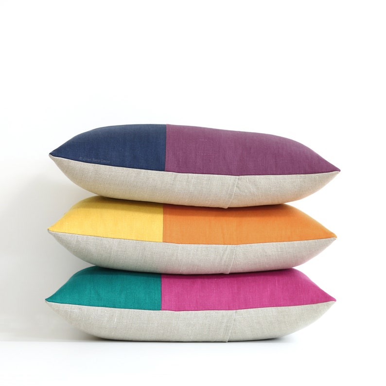 LIMITED EDITION Multicolor Two Tone Colorblock Pillow Cover - Etsy