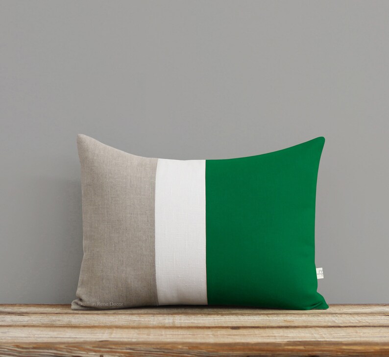 Modern Color Block Pillow in Your Choice of Colors, Cream and Natural ...