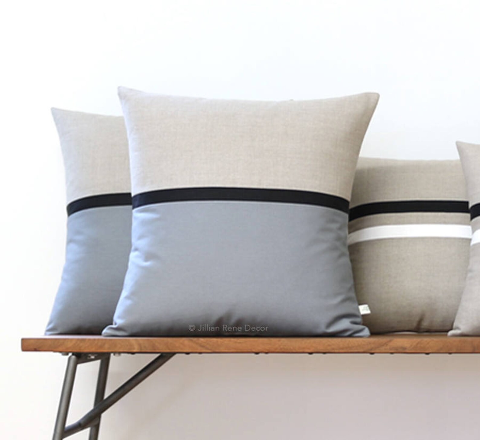 As Seen on GQ: Minimal Horizon Line Pillow Cover in Gray | Etsy