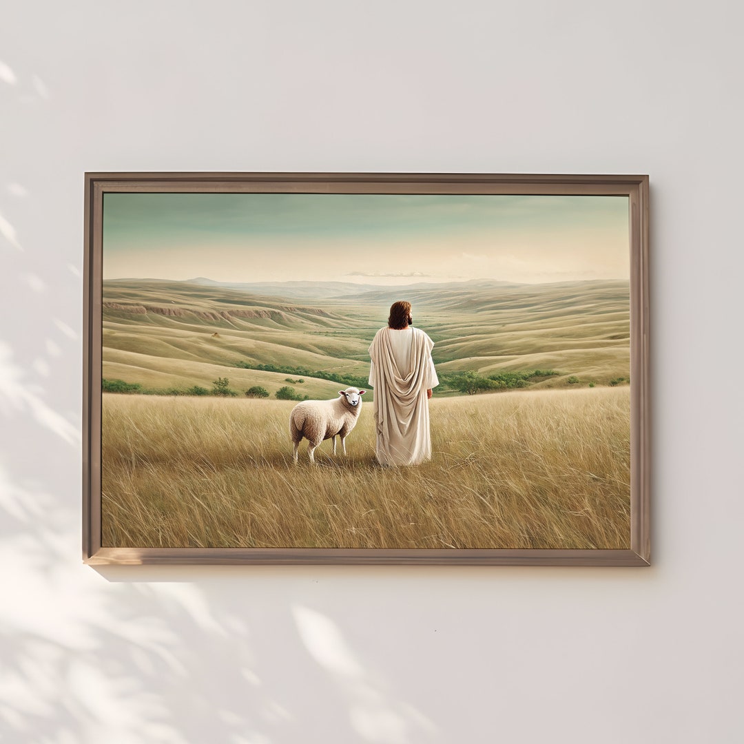 Jesus Art Print the Good Shepherd Religious Bible Art Christian Wall ...