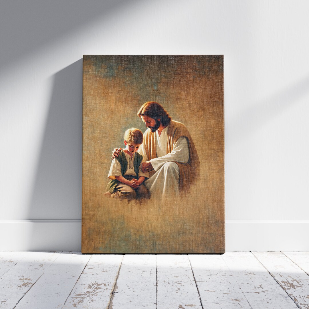 Jesus and Boy Praying, Christian Art, Jesus and Boy, Jesus and Kids ...