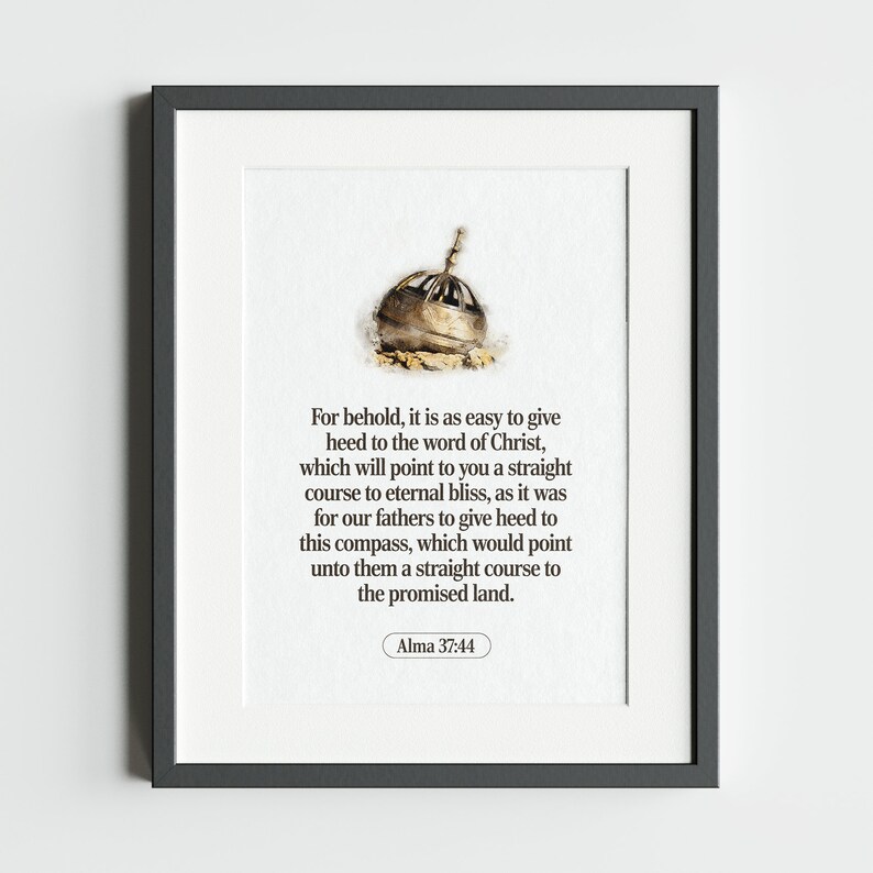 Liahona LDS Printable Wall Art Inspirational Book of Mormon Quote ...